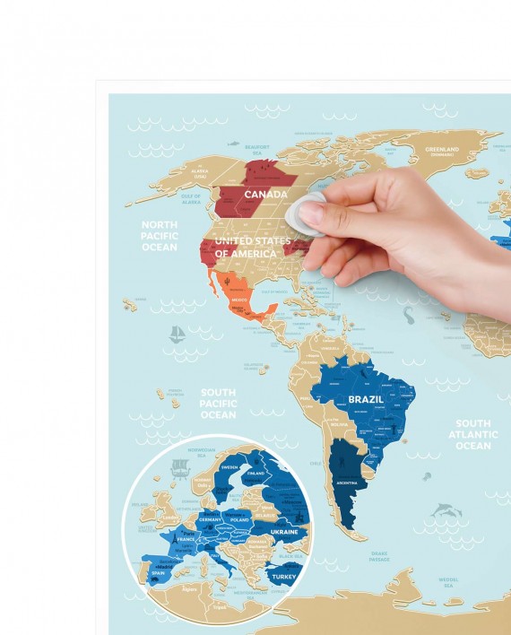 〚Travel Map® HOLIDAY LAGOON World〛Buy world holiday map in 1DEA.ME ...